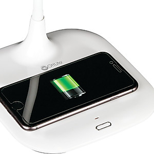 OttLite LED Desk Lamp with Wireless Charging, Prevention Designed to Reduce Eyestrain - Adjustable Flexible Neck, 3 Color Modes & Touch Controls - Crafting, Office Work, Reading & Studying