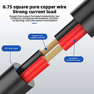 DaFuRui 2.1mm DC Splitter Cable，5Pack 5.5mm x 2.1mm Male to Dual 5.5mm x 2.1mm Female Output Power Splitter Cable Y Adapter Extension Cable for for CCTV Cameras LED Light Strip