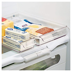 iDesign BPA-Free Plastic Pantry and Kitchen Storage, Freezer and Fridge Organizer Bin with Easy Grip Handles – 14.5" x 8" x 2”, Clear