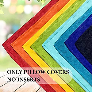 SOFJAGETQ Pack of 4 Green Decorative Outdoor Waterproof Pillow Covers for Patio Furniture Pillow Cases, 18"x18", Apple Green