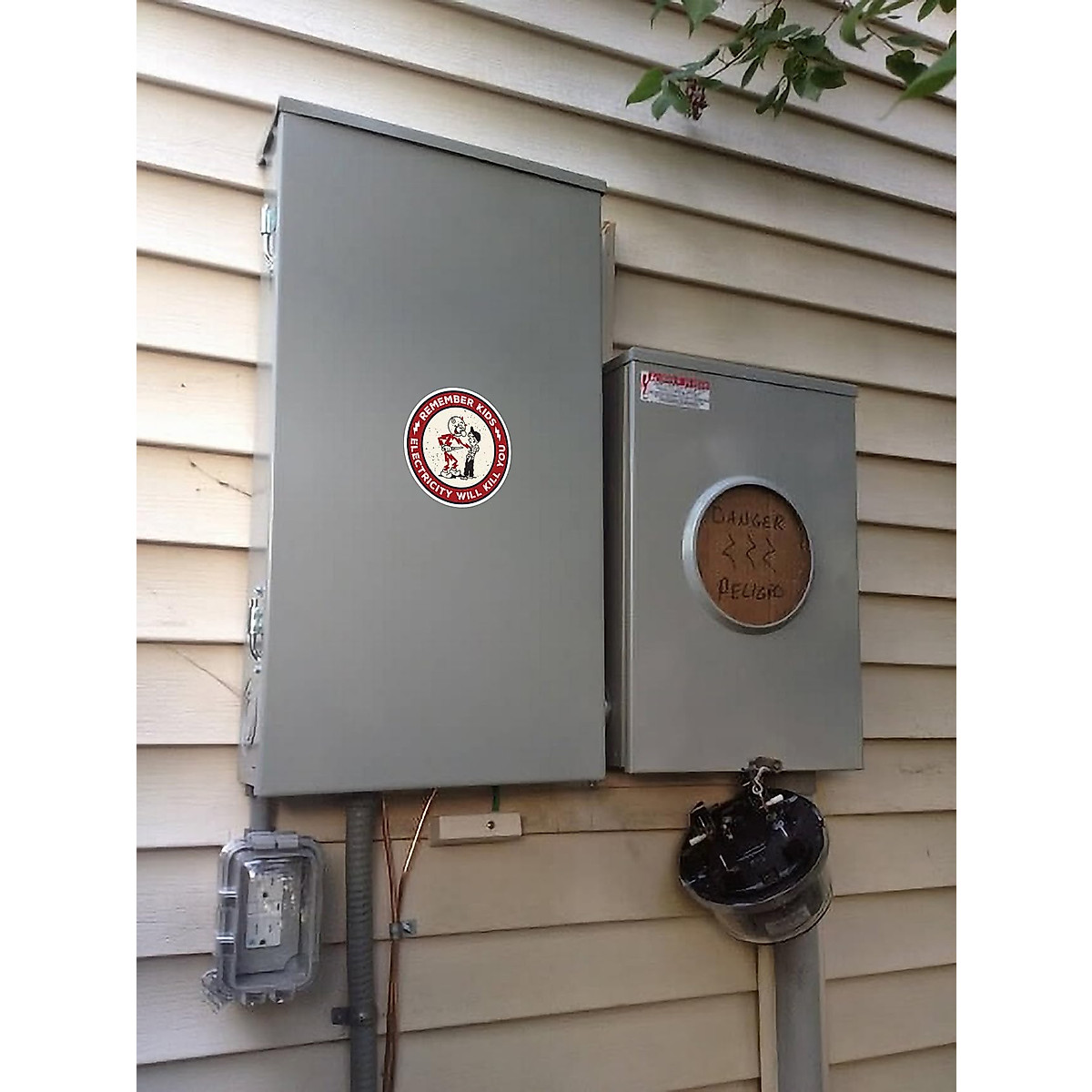 Remember Kids Electricity Will Kill You Sticker - Hard Hat Stickers, Reddy Kilowatt Warning Stickers; Set of 5 - Ideal for Electrician's Hard Hat, Laptop, Water Bottle, Car, and Helmet