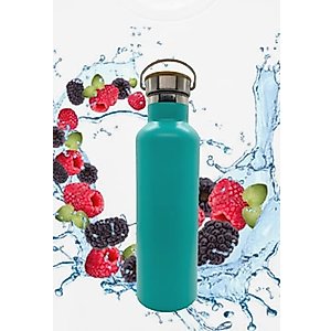 Stainless Steel Thermal Water Bottle-Wide Mouth Vacuum Insulated Double Wall 800mL Reusable Keeps Water Cold All Day Leak Proof No Lead BPA Free