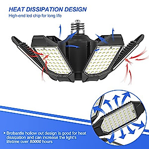 Led Garage Lights 8 Pack 220W Garage Light Ceiling Led Deformable LED Shop Lights for Workshop Led Lights for Garage E26 E27 Screw in Garage Light