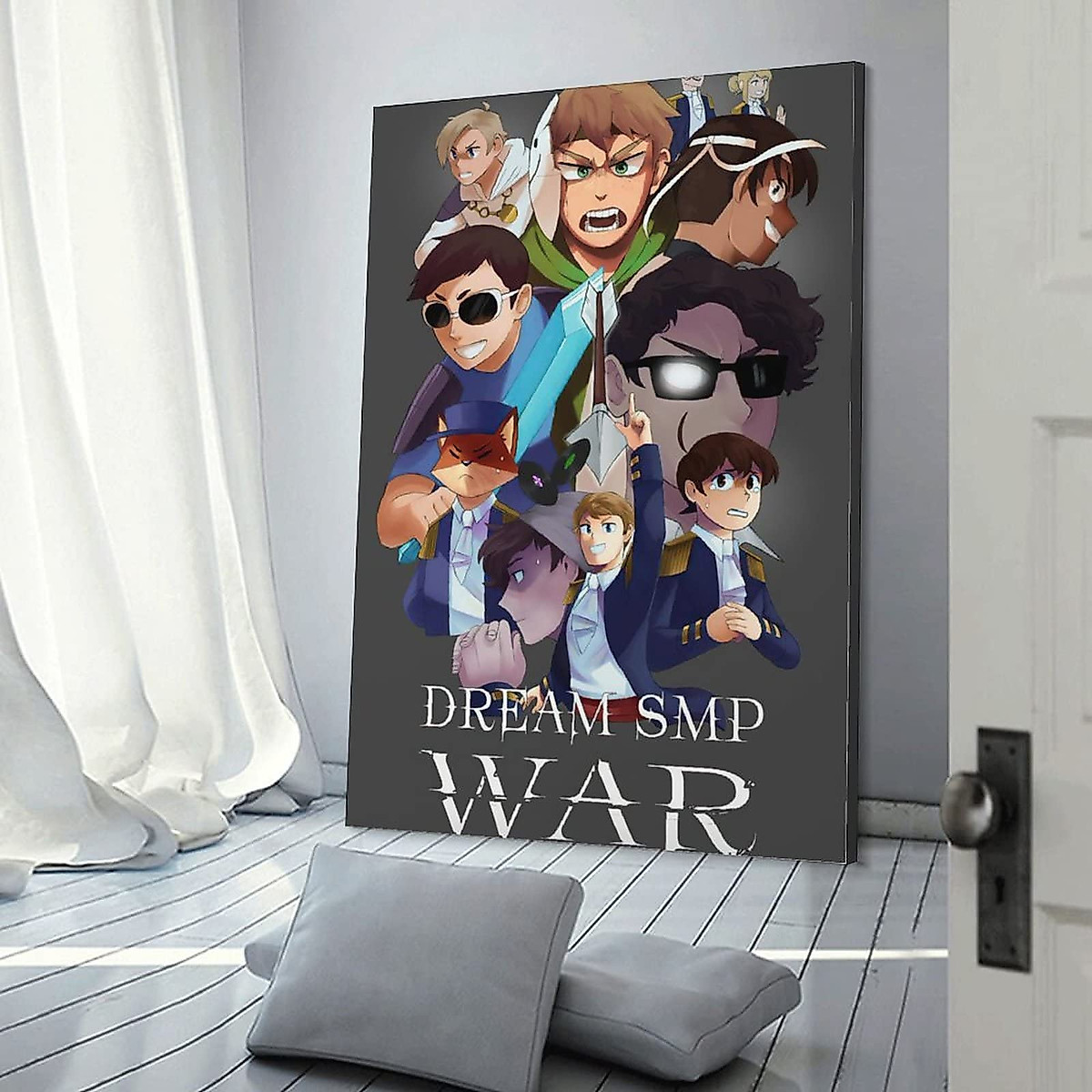 BLUDUG SMP Dreamwastaken Tommyinnit George Tubbo Dream Team Sapnap Canvas Painting Wall Art Poster for Bedroom Living Room Decor20x30inch(50x75cm)