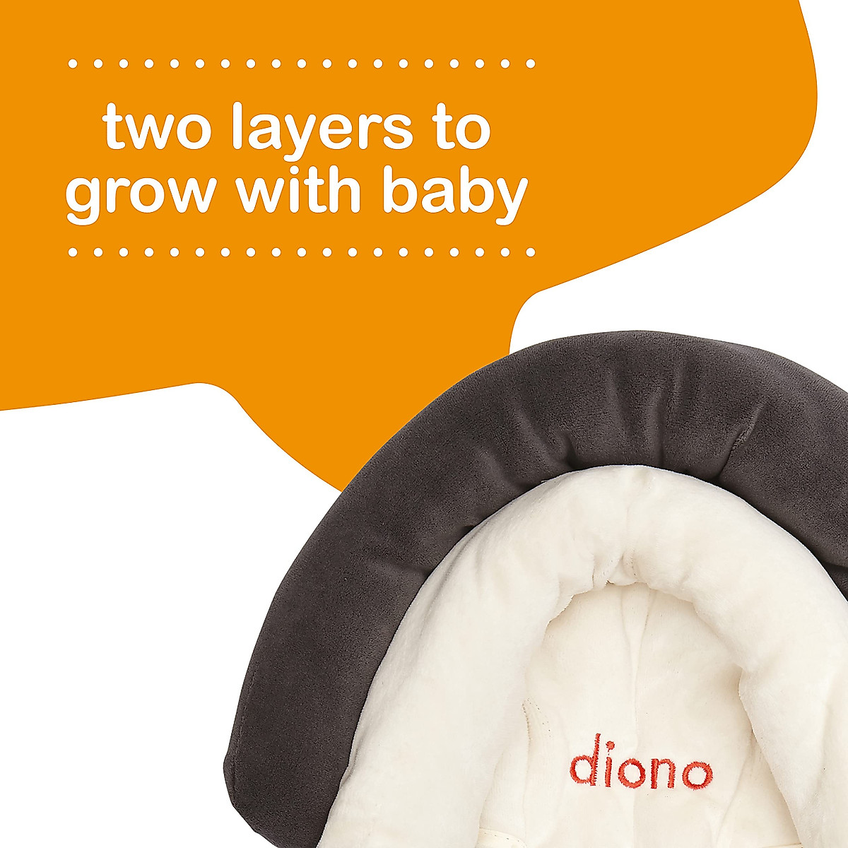 Diono Cuddle Soft Pack of 2 Baby Head Neck Body Support Pillows for Newborn Baby Super Soft Car Seat Insert Cushion, Perfect for Infant Car Seats, Convertible Car Seats, Strollers, Gray