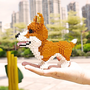 Ulanlan Adult Building Sets, Bricks Corgi, Micro Bricks Dog Animal Building Toy Bricks Dog for Dog Lover, Women, Girl 14+, Teens or Adult, 1380 Pieces (JX004)