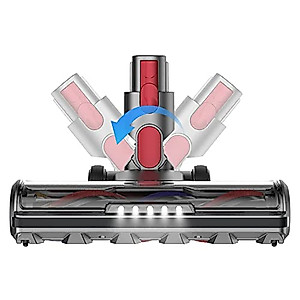 Laymi Motorhead Hardwood Floor Attachment for Dyson V7 V8 V10 V11 V15 Vacuum Cleaners with LED Headlights, Roller Cleaner Head Replacement Parts (D009)