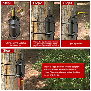 REMFLY Perimeter Trip Alarm, 12 Gauge Camping Trip Wire Alarm Device, Early Warning Security System for Camping and Property Safety（ Version2）