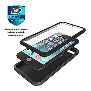 ImpactStrong iPhone 7 Plus/iPhone 8 Plus Case, Ultra Protective Case with Built-in Clear Screen Protector Full Body Cover for iPhone 7 Plus/iPhone 8 Plus (Black)