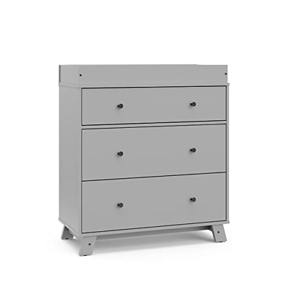 Storkcraft Beckett 3 Drawer Chest with Changing Topper (Pebble Gray) – GREENGUARD Gold Certified, Baby Dresser With Changing Table Top, Dresser for Nursery, 3 Drawer Kids Dresser