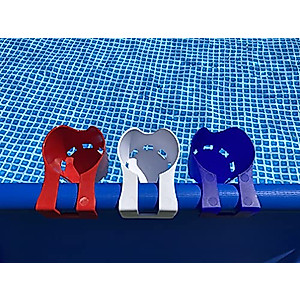 Storage Theory Plastic Cup Holder Set for Above Ground Swimming Pool - 4 Cup Holders for Drinks, Cups and Accessories - Fits 2” or Less Round Bar Top Rails - Blue