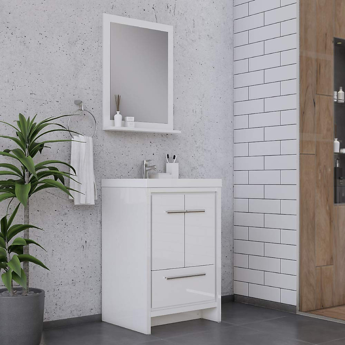 Alya Bath Sortino Bathroom Vanity, Small, White