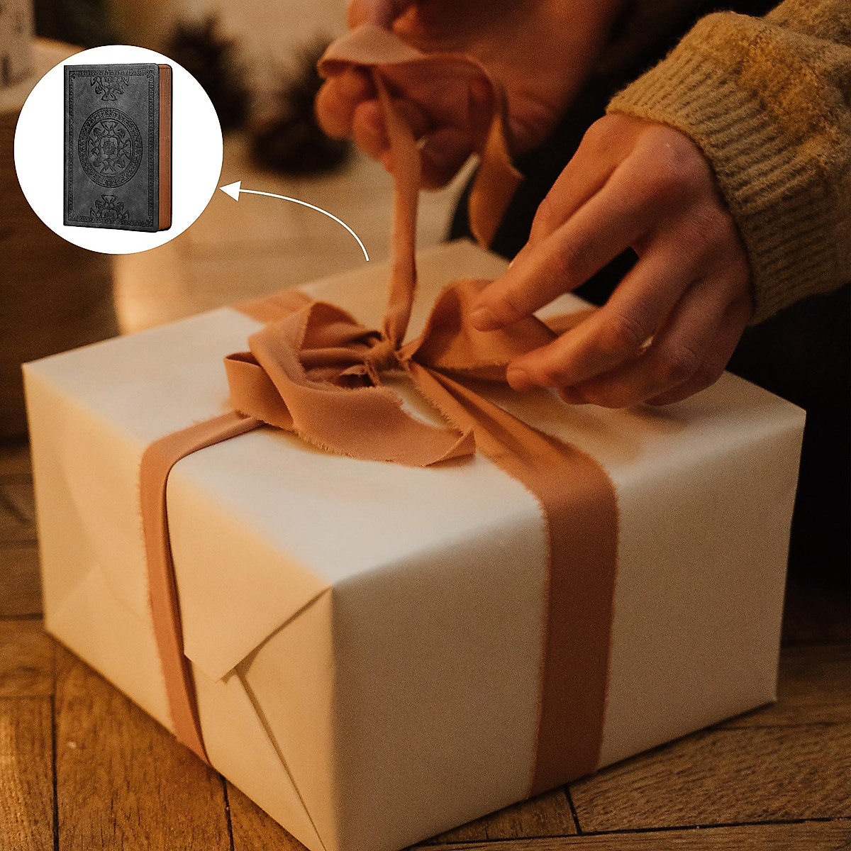 CAGIE Leather Vintage Journal for Men Soft Cover 256 Lined Pages Notebook 180 Lay Flat for Writing Travel Diary, 5.7'' x 8.3'', Black