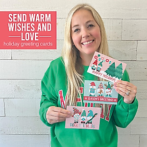 Hadley Designs 24 Christmas Cards with Envelopes - Blank Holiday Cards with Envelopes for Family, Friends & Business, Made in the USA (Gnome)