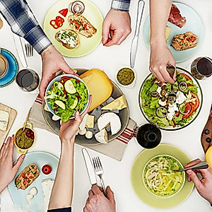 SANTUO Stainless Steel Knives Spoon Forks Set of 12, 4-Piece 9" Dinner Knives + 4-Piece 7.3" Table Spoons + 4-Piece 7.3" Salad Forks, Mirror Polished & Dishwasher Safe Silverware Set