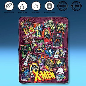 Marvel X-Men Trading Cards Villians by Jim Lee Flannel Throw Super Soft Lightweight Fleece Blanket 45 x 60 Inches