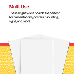 School Smart Poster Board, 11 x 14 Inches, White, Pack of 25 - 1371698