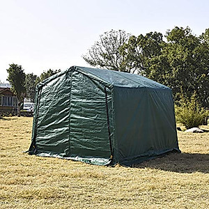 walnest Auto Storage Shelter Car Garage Steel Heavy Duty Carport Canopy Metal Frame Tent Waterproof (10×10×8ft, Green)