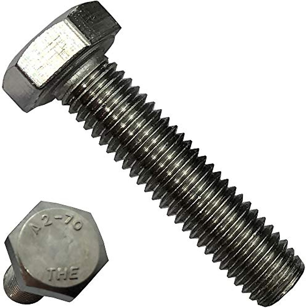 6mm x 35mm - 1.25 Pitch - 304 Stainless Steel Bolt - A2-70, Full Thread, Bright Finish, Machine Thread-Metric Includes Bolts + Nuts + WASHERS (20)