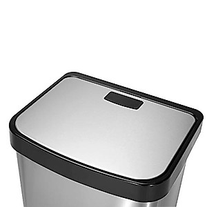Innovaze 14.5 Gal./55 Liter Rectangle Step-On Stainless Steel Trash Can for Kitchen