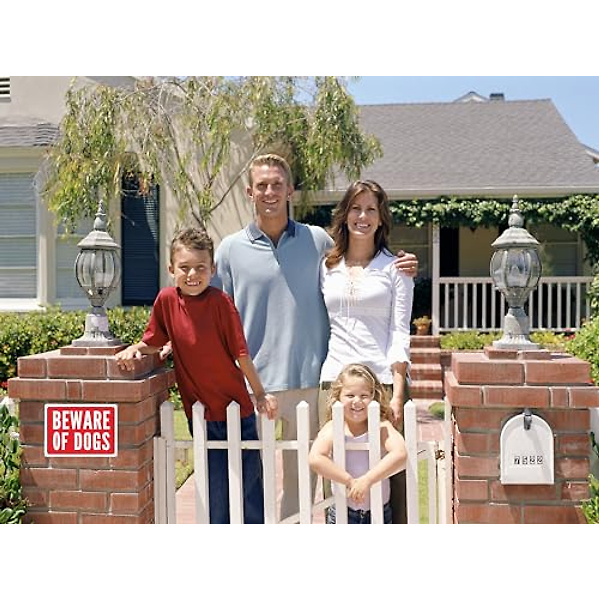 Beware of Dog Sign, Metal Warning the Dogs Signs for Fence Gate, 2 Pack 10 x 7 inches, for Indoor and Outdoor Use, No Fade Aluminum Weatherproof Long Lasting Red Ink (10 x 7, RED)