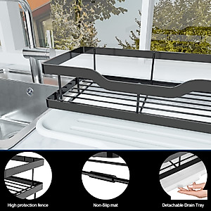 Maifan Sink Caddy Sponge Holder for Kitchen Sink, Large Kitchen Sponge Sink Caddy Organizer, 304 Stainless Steel Dish Soap Caddy Sink Tray Rack for Countertop Storage