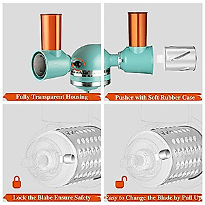 HOMER Slicer Shredder Attachment - Fits All Models of KitchenAid Stand Mixer - Premium Stainless Steel - Time-Saving Accessories for Cheese Grater(Light Green)