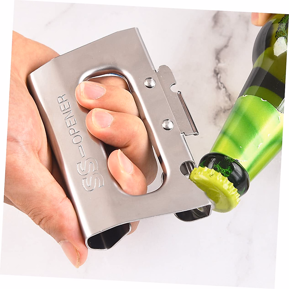 DOITOOL 1pc Stainless Steel Can Opener Safety Can Opener Bottle Screwdriver Tin Opener Bottle Remover Portable Can Opener Soda Can Opener Manual Lid Opener Soda Can Lids Heavy Slicer