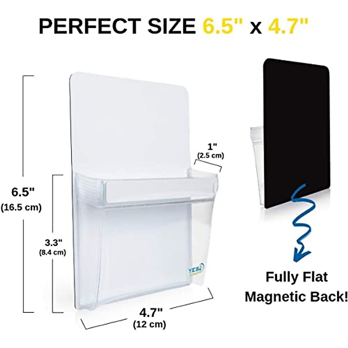 YES4QUALITY Magnetic Pen Holder for Refrigerator with Strong Magnetic Back (2 Pack) - Dry Erase Marker Holder Ideal for Whiteboard, Fridge - Pencil Cup (2 Pack)
