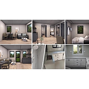 Expo Groups New Luxury 13x20ft+ Flat Roof Expandable Folding Container House Design - Prefab Foldable Home – Fully Equipped Kitchen & Bathroom + Pre-Wired (13x20ft)