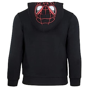 Marvel Avengers Boys Zip-Up Hooded Cosplay Sweatshirt, Black Panther, Hulk, or Miles Morales Spider-Man (Miles Morales, Size 4)