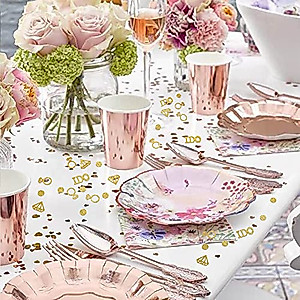 Juome 450Pcs Gold Wedding Table Confetti, Glitter Confetti for Bridal Shower Engagement Party, Diamond Ring I Do Paper Confetti Bachelorette Table Scatters Decorations