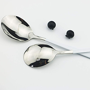 JASHII 20-Piece SUS304 Stainless Steel Silverware Set Luxury Flatware Cutlery Set Mirror Polished Service for 4 Include Knife Fork Spoon Dishwasher Safe (White silver)