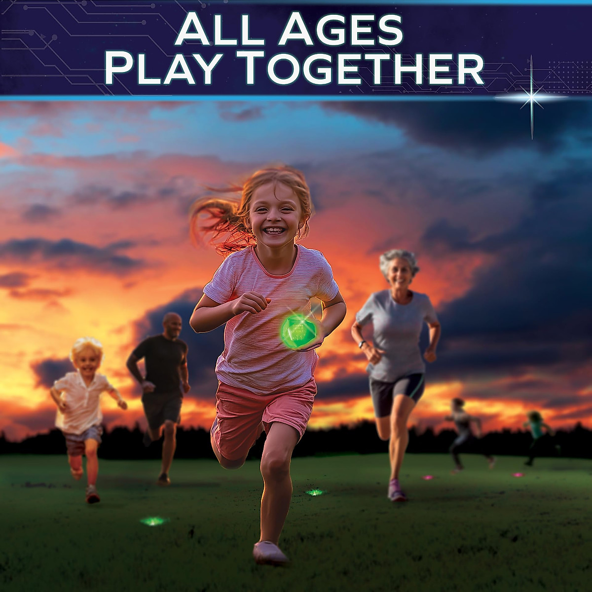 Glow in The Dark Capture The Flag - Starter Set | Ages 8+ | Outdoor Games for Kids 8-12+ | Glow in The Dark Outdoor Toys | 8-12 Year Old Boy Birthday Gifts | Flag Football & Sports Gifts for Boys