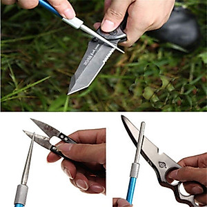 Portable Knife Sharpener, 3 in 1 Pocket Knife Diamond Pen-shaped Sharpener Multifunctional Saw Hook Flat Edge Outdoor Kitchen Knife Sharpener Mini Sharpening Steel Rod Cutter Pen-File By discoGoods