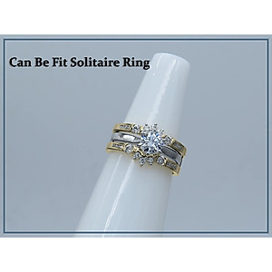 Dazzlingrock Collection Round White Diamond Wedding Enhancer Ring for Women (0.50 ctw) in 10K Yellow Gold Size 6.5