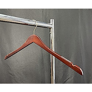 NAHANCO Wooden Shirt Hanger, 19" - Low Gloss Mahogany, 100/CTN