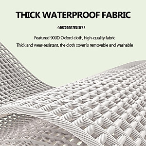 Back Open Folding Garden Utility Wagon with Table, Collapsible Outdoor Small Grocery Carts, 551Lbs Weight Capacity for Shopping & Storage, with 360 Degree Swivel Wheel,White