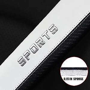 8sanlione 2PCS Auto Seat Belt Cover, PU Leather Car Shoulder Pads Strap for Comfortable Driving, Harness Cushion Protect Neck, Vehicle Interior Accessories Compatible with Adults Youth Kids (White)