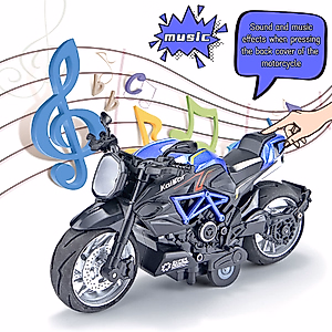 YA LE MING Motorcycle Toy,Kids Toy Motorcycle with Sound and Lights, Motorcycle Toys for Kids 3-9,Motorcycle Replica 1:12 Scale (Purple)