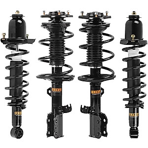 OREDY 4PCS Front Rear Struts Assembly w/Coil Spring Replacement for 2003-2008 Toyota Corolla Excl. XRS - 172114 172115 171373