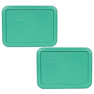 Pyrex 7210-PC 3 Cup Green Rectangle Plastic Food Storage Lid, Made in USA - 2 Pack
