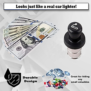 Fake Car Lighter Safe (2 Pack) Car Diversion Safe for Cash Jewelry | Car Hidden Compartment Secret Storage Secret Containers Car Lighter Hidden Compartment Hiding Safes Money