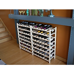 Creekside 48 Bottle Modular Wine Shelves (Pine) by Creekside - Exclusive 12-inch deep design, bottle necks don't stick out! Quality, high grade pine, 12", Pine