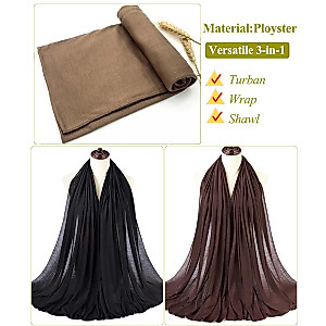 Harewom 3PCS Head Wraps for Black Women Turban Headwraps Stretchy African Hair Wraps Soft Jersey Head Scarf Tie Headbands Pack for Dread Locs Natural Hair