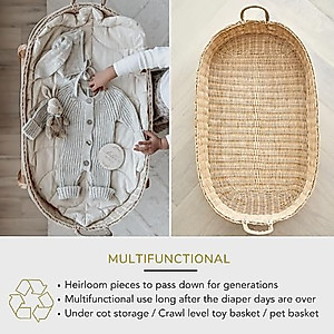 BEBE BASK Premium Nursery Bundle - Matching Baby Changing Basket & Baby Diaper Caddy Organizer - Handmade & Organic