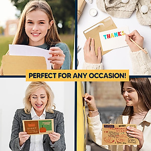 100 Pack A7 Brown Kraft Paper Invitation 5 x 7 Envelopes Quick Self Seal