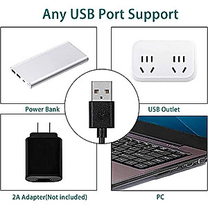 Foneso Desk Lamp Clip on Light, 48 LED USB Lamp with 3 Color Modes 10 Brightness Levels, 360° Flexible Gooseneck Eye Protection Bed Night Light for Reading, Makeup, Fill Light (Black)