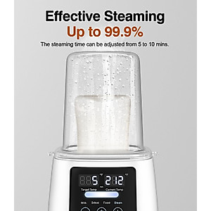 Bottle Warmer, Zooawa Fast Baby Bottle Warmer for Most Bottles, 10-in-1 Baby Milk Warmer with IMD LED Display & Smart Temperature Control, Bottle Warmers for Breastmilk and Formula, White