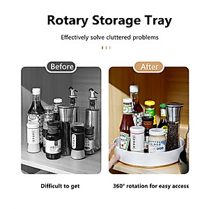 Rotatable Modern Round Tray,360°Rotating Spice Storage Rack,10" Lazy Susan Turntable Organizer,Cosmetic Makeup Vanity Tray for Storage Jewelry,Perfume&Kitchen Condiment,Suit for Home Decorative